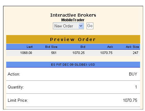 Creating a Futures Order