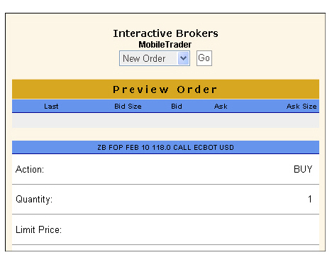 Creating a Futures Option Order